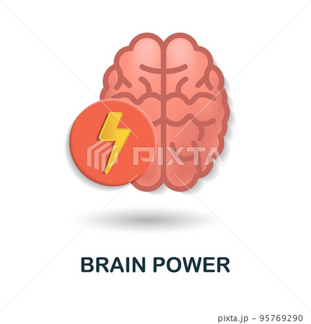 Brain Power icon. 3d illustration from human...のイラスト素材 [95769290] - PIXTA