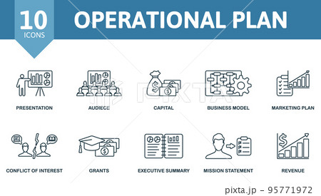 Operational Plan icon set. Monochrome simple...のイラスト素材 [95771972] - PIXTA