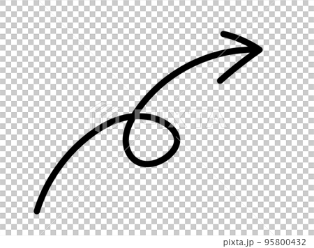 simple hand drawn round arrow - Stock Illustration [95800432] - PIXTA