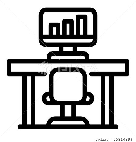 Trader home desktop icon. Outline trader home...のイラスト素材 [95814393] - PIXTA