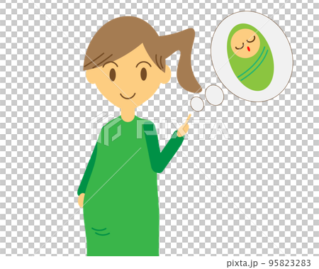 Illustration of a pregnant woman imagining a... - Stock Illustration ...