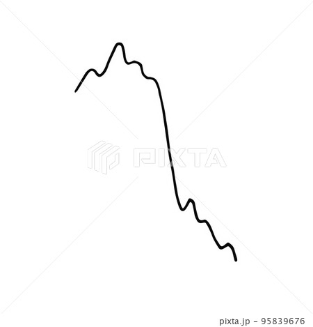Decrease graphs Isolated on white backgroundのイラスト素材 [95839676] - PIXTA