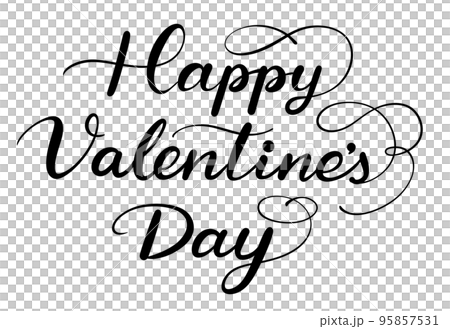 Valentine's day handwriting (English, cursive) - Stock Illustration ...