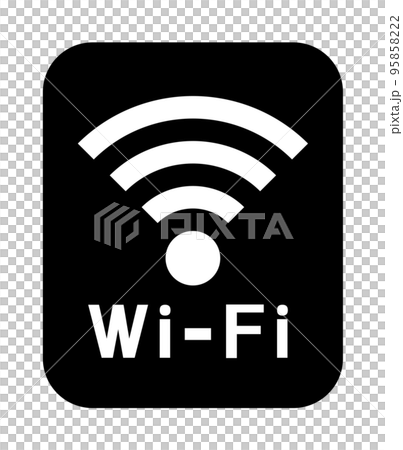 Black wifi mark rounded rectangle frame icon... - Stock Illustration ...