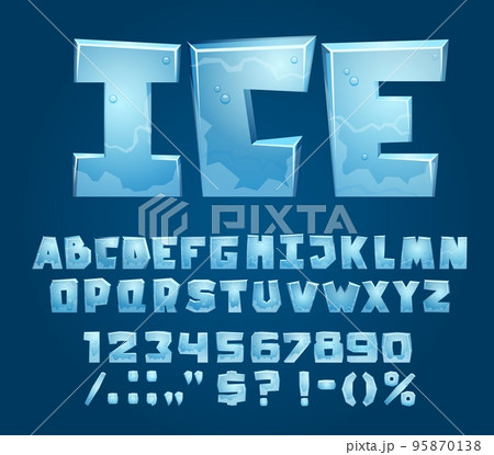 Ice crystal font, typeface, type alphabet....のイラスト素材 [95870138] - PIXTA