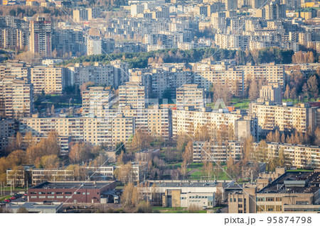 Lazdynai district of Vilnius from above tv...の写真素材 [95874798] - PIXTA