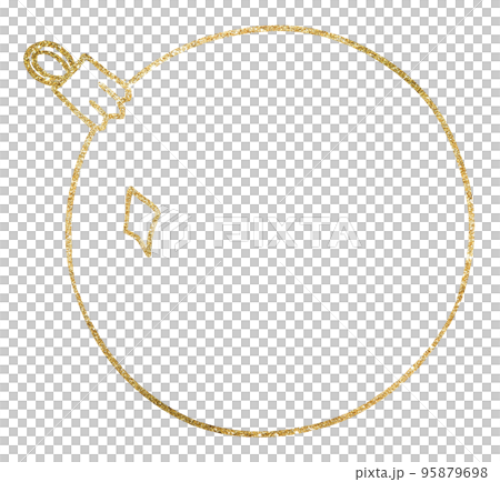 Christmas bauble, golden outlines isolated hand... - Stock Illustration ...