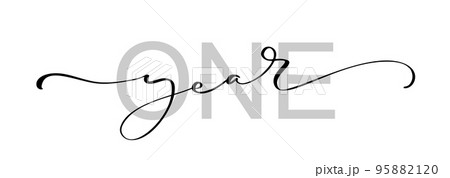 1 One Year Card Beautiful Greeting Scratched...のイラスト素材 [95882120] - PIXTA