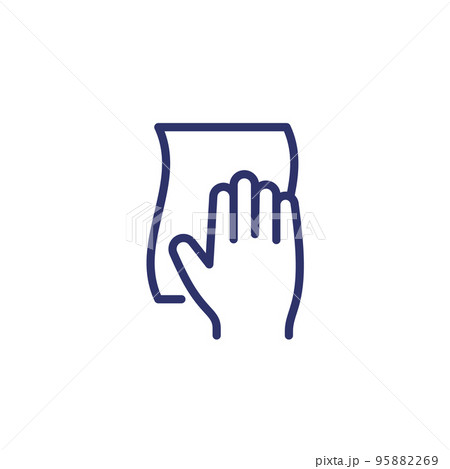 cleaning, wipe line icon on whiteのイラスト素材 [95882269] - PIXTA