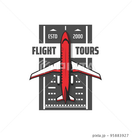 Flight tours icon of air travel. Vector plane...のイラスト素材 [95883927] - PIXTA
