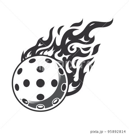 Hot pickleball fire logo silhouette. pickleball...のイラスト素材 [95892814 ...