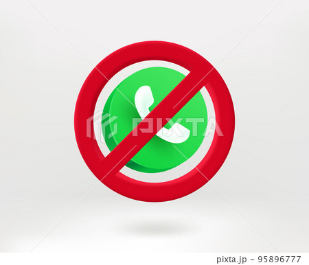 Do not call concept with green button. 3d...のイラスト素材 [95896777] - PIXTA