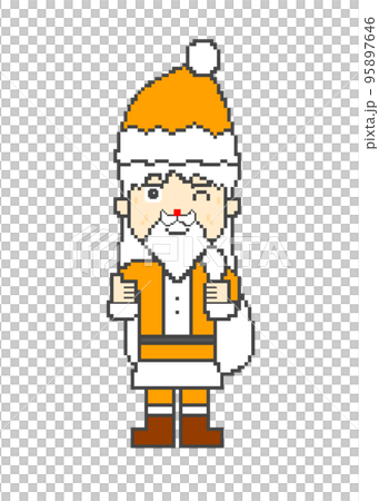Dot picture _ good Santa Claus (orange) - Stock Illustration [95897646 ...