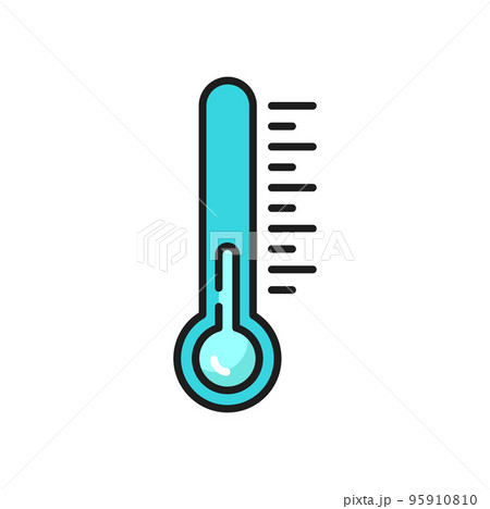 Thermometer in fridge low temperature outline...のイラスト素材 [95910810] - PIXTA