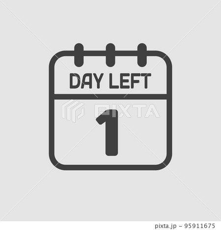 Countdown daily page calendar icon - 1 day leftのイラスト素材 [95911675] - PIXTA