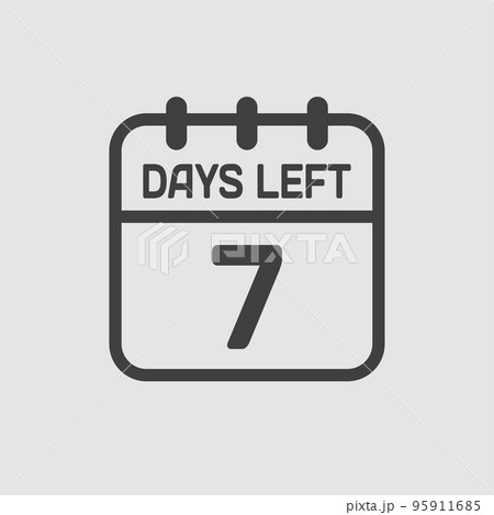 Countdown daily page calendar icon - 7 days leftのイラスト素材 [95911685] - PIXTA
