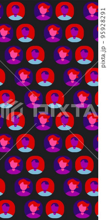 Male and Female Avatars for UI - UX design,...のイラスト素材 [95928291] - PIXTA