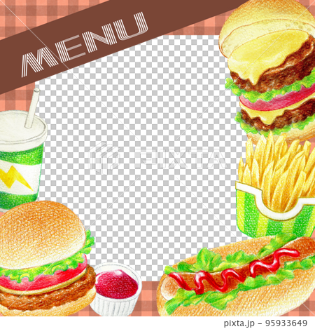 Hamburger and side menu frame material square - Stock Illustration ...