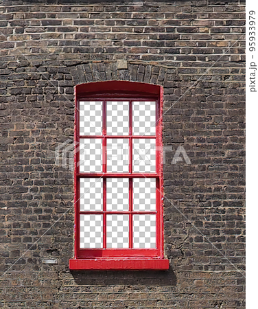traditional british window with transparent glass - Stock Illustration ...