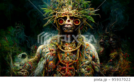 fantastic hallucinating ancient shaman...のイラスト素材 [95937022] - PIXTA