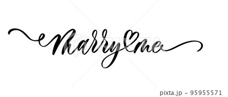 Marry me - vector calligraphic inscription with...のイラスト素材 [95955571 ...