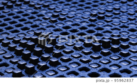 Blue background of black graphite cubes. 3D...のイラスト素材 [95962837] - PIXTA