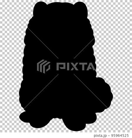 A simple and cute chow chow silhouette sitting... - Stock Illustration ...