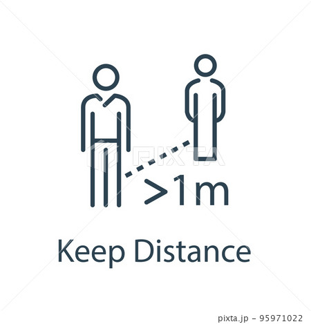 Keep Distance,flat design icon vector illustrationのイラスト素材 [95971022 ...