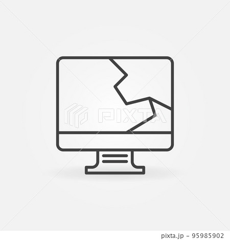 Broken Computer Display line icon. Vector...のイラスト素材 [95985902] - PIXTA