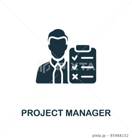 Project Manager icon. Monochrome simple...のイラスト素材 [95988152] - PIXTA