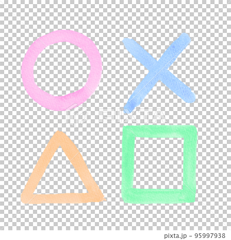 Draw with hand-painted watercolor Circle, X,... - Stock Illustration ...