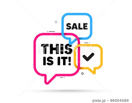 This is it tag. Ribbon bubble chat banner....のイラスト素材 [96004089] - PIXTA