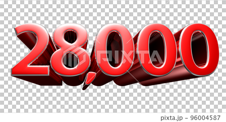 Number 28000 red 3D - Stock Illustration [96004587] - PIXTA