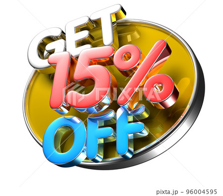 Get 15 percent off 3D.のイラスト素材 [96004595] - PIXTA