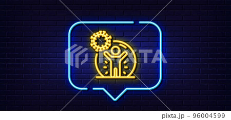 Neon light speech bubble. Coronavirus...のイラスト素材 [96004599] - PIXTA