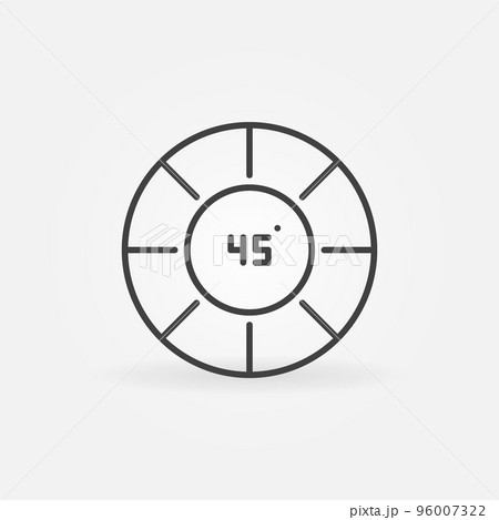 Circle and 45 Degrees outline vector concept iconのイラスト素材 [96007322] - PIXTA