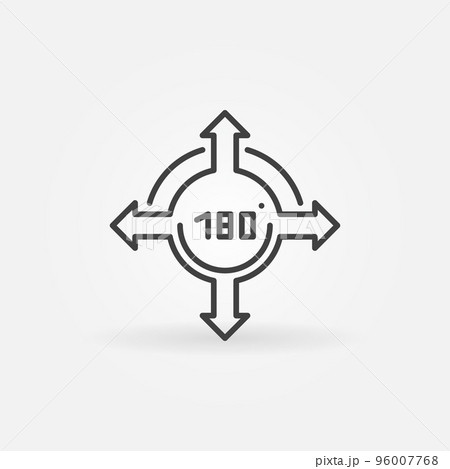 Arrows with 180 degrees outline vector concept...のイラスト素材 [96007768] - PIXTA