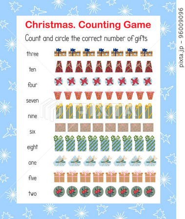 How many gifts counting educational game for...のイラスト素材 [96009096] - PIXTA