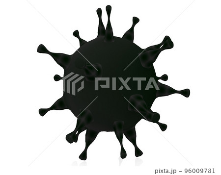 Black virus on white backgroundのイラスト素材 [96009781] - PIXTA