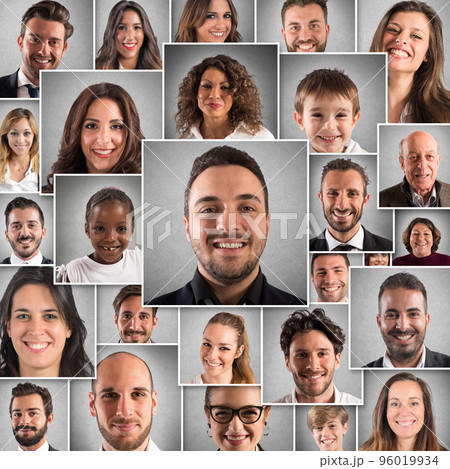 Happy Faces Of People Collage