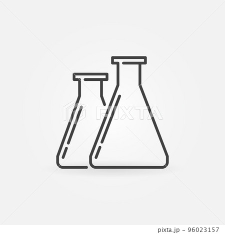 Conical flasks linear icon. Vector chemistry...のイラスト素材 [96023157] - PIXTA