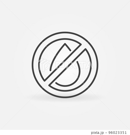 Water Ban line icon. Vector Water Drop...のイラスト素材 [96023351] - PIXTA
