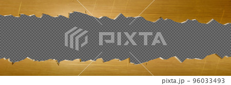 Gold metal rip hole, horizontal frame or borderのイラスト素材 [96033493] - PIXTA