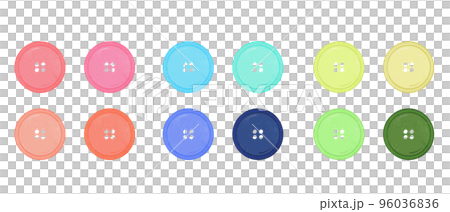 Illustration set of cute buttons - Stock Illustration [96036836] - PIXTA
