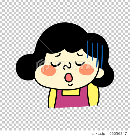 残念な表情のコミカルな女性キャラクターイラスト素材のイラスト素材 [96056247] - PIXTA