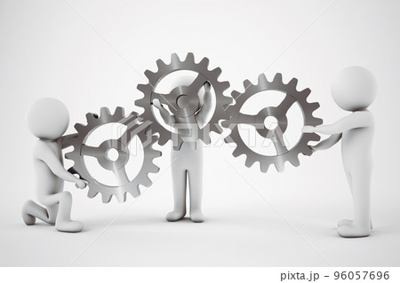 Teamwork concept. 3D Renderingのイラスト素材 [96057696] - PIXTA
