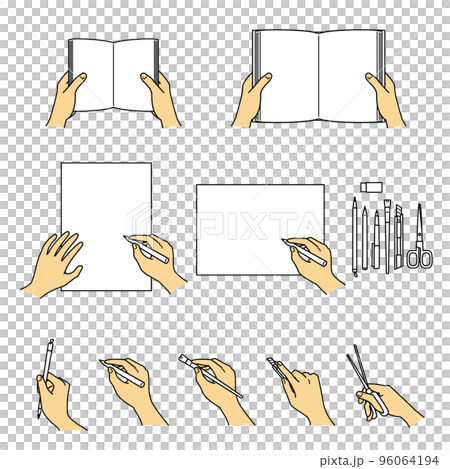 Hand Gestures 02 book arts and crafts color... - Stock Illustration ...