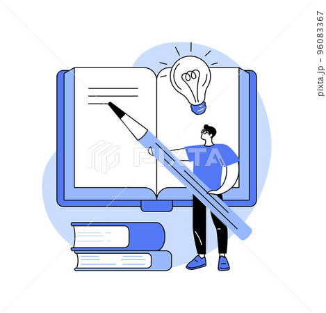 A Cartoon Person Writing A Book