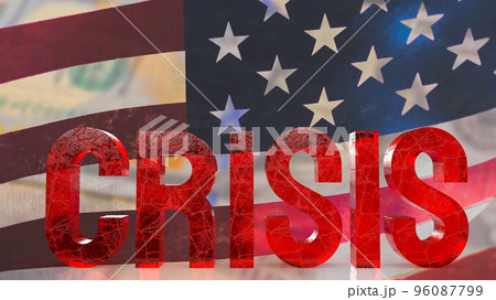 Business target, red crisis text on America...のイラスト素材 [96087799] - PIXTA