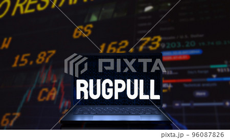 The rug pull on notebook for cryptocurrency...のイラスト素材 [96087826] - PIXTA